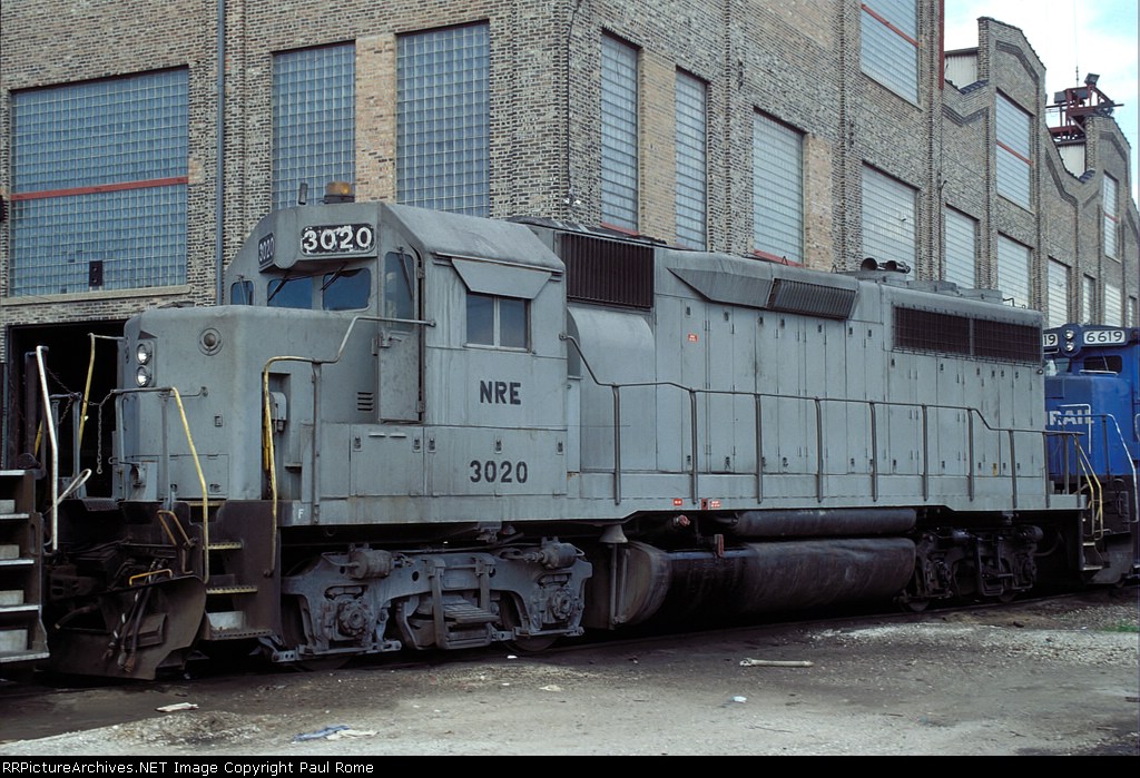 NREX 3020, EMD GP40, ex BN, CB&Q, at the BRC Clearing Yard